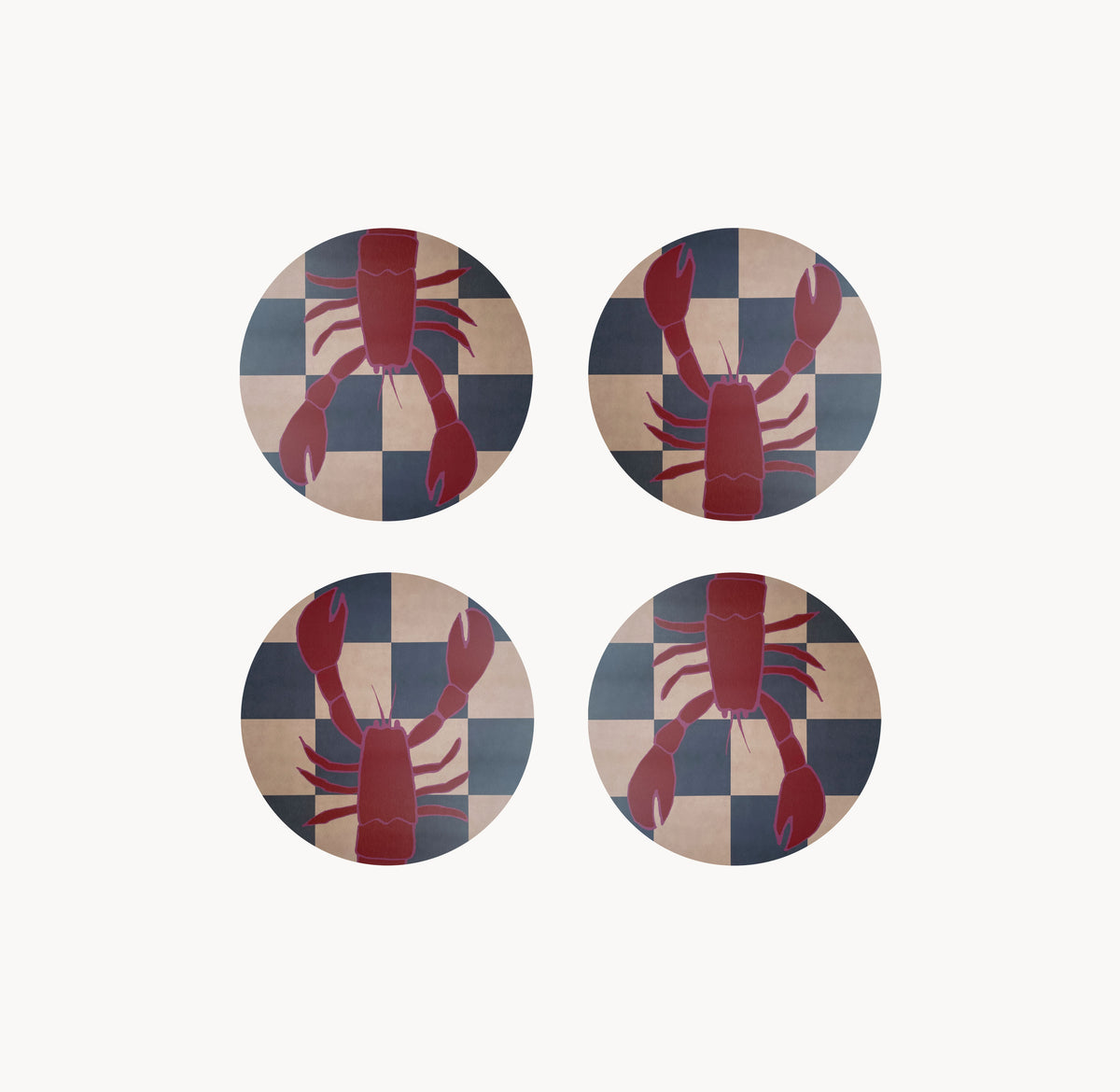 Set of 4 Lobster Coasters – Amuse La Bouche Limited